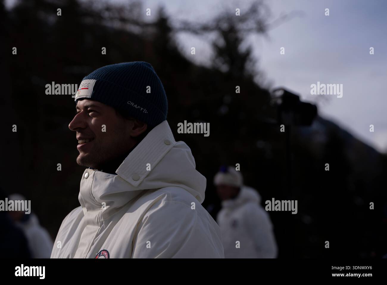 Milan, Italy 20260212. Sturla Holm Lægreid during a press conference ...