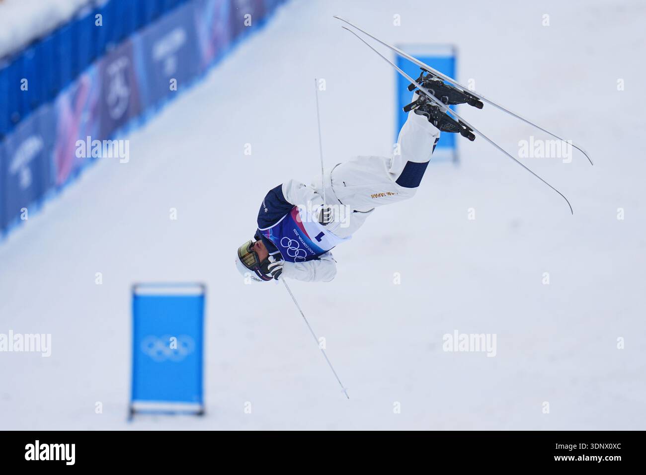 Japan's Ikuma Horishima competes during the men's freestyle skiing ...