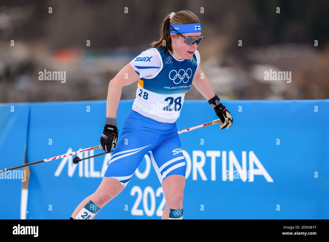 Krista Parmakoski, of Finland, competes in the cross country skiing ...