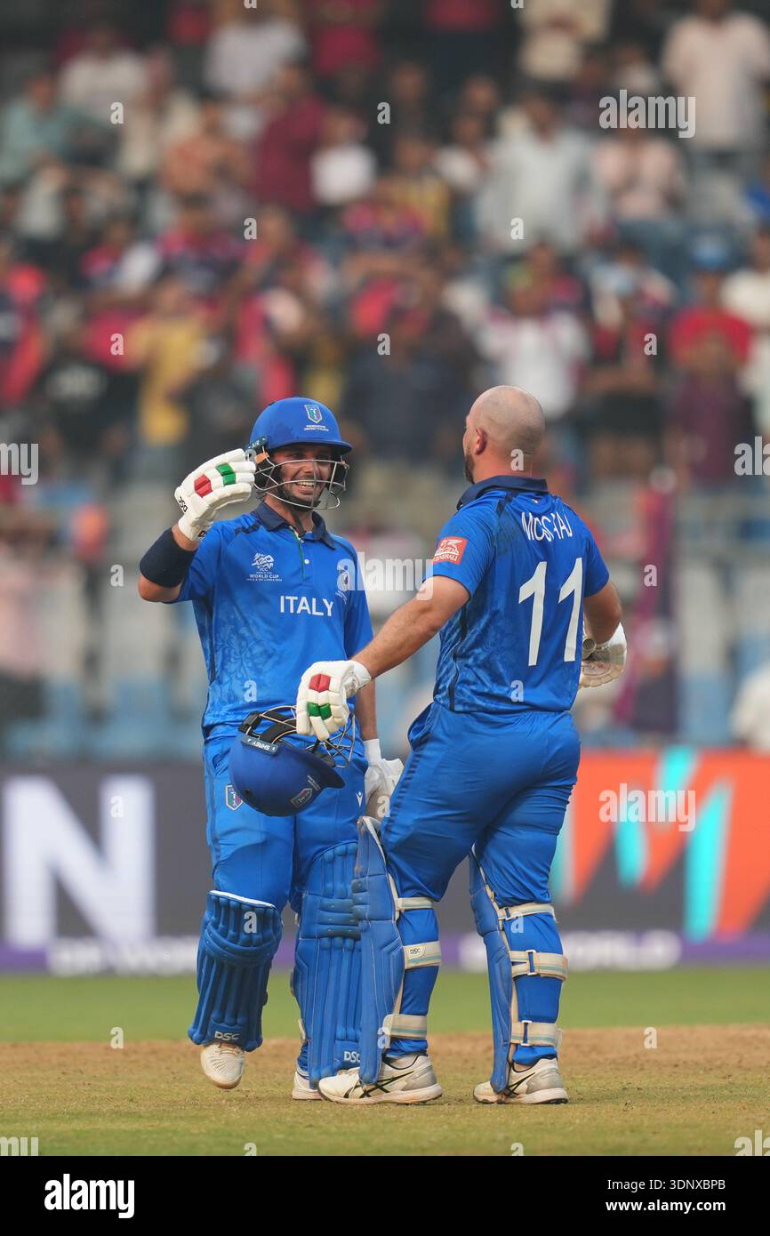Italy's Justin Mosca, left, Anthony Mosca celebrates after twon the T20 ...