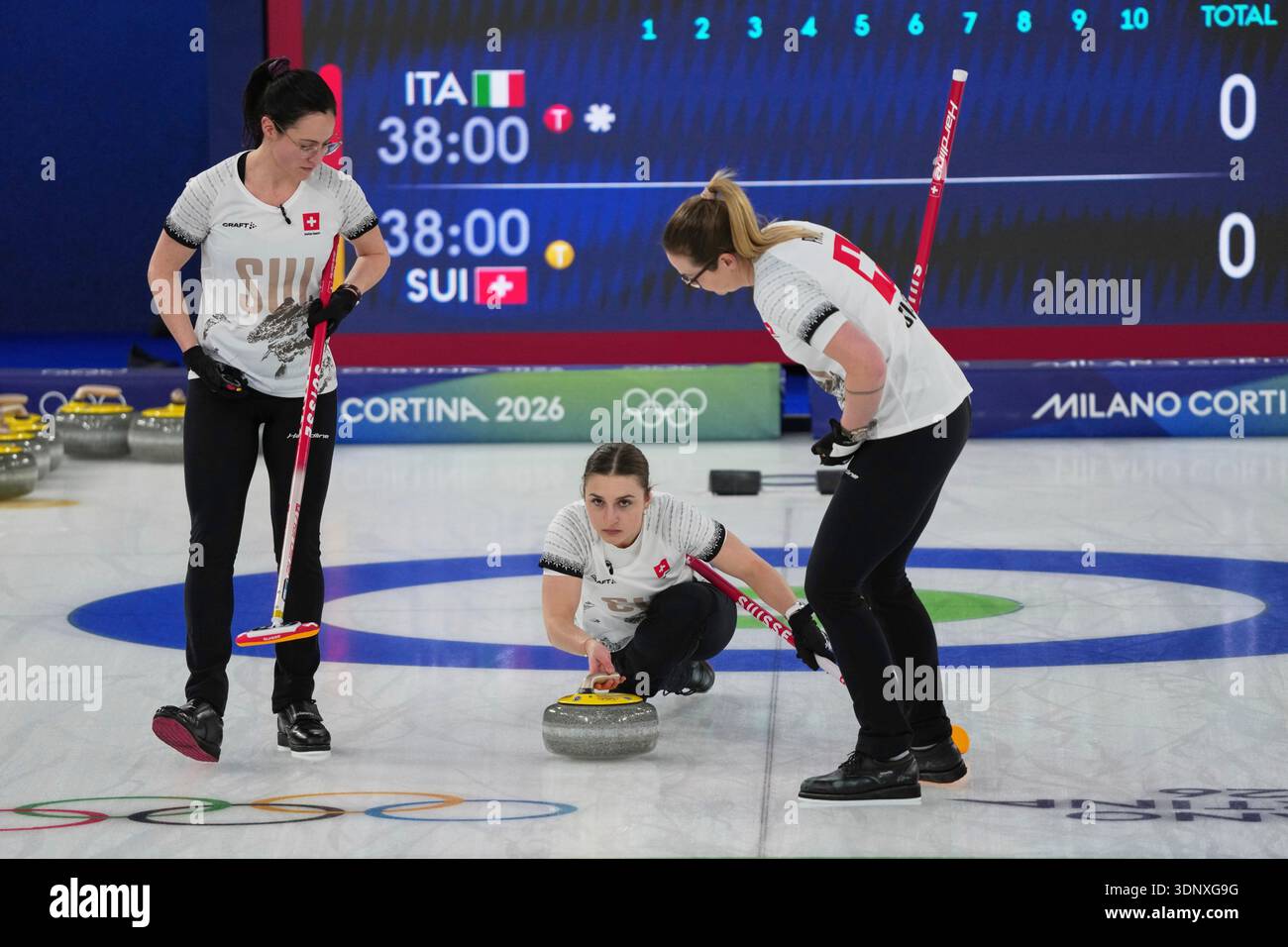 From left, Switzerland's Carole Howald, Selina Witschonke, and Alina ...