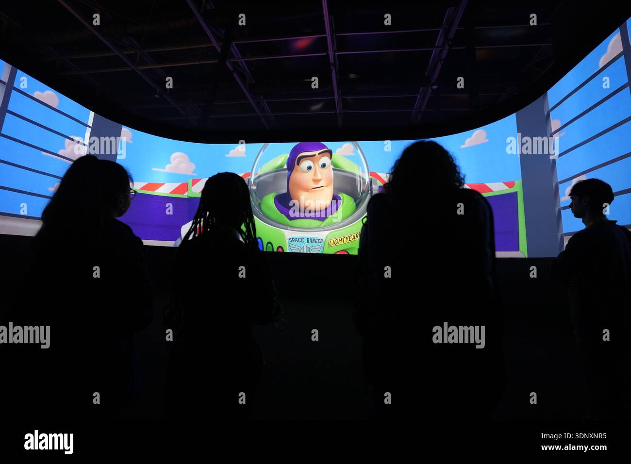 Visitors during a preview of the Mundo Pixar Experience immersive ...