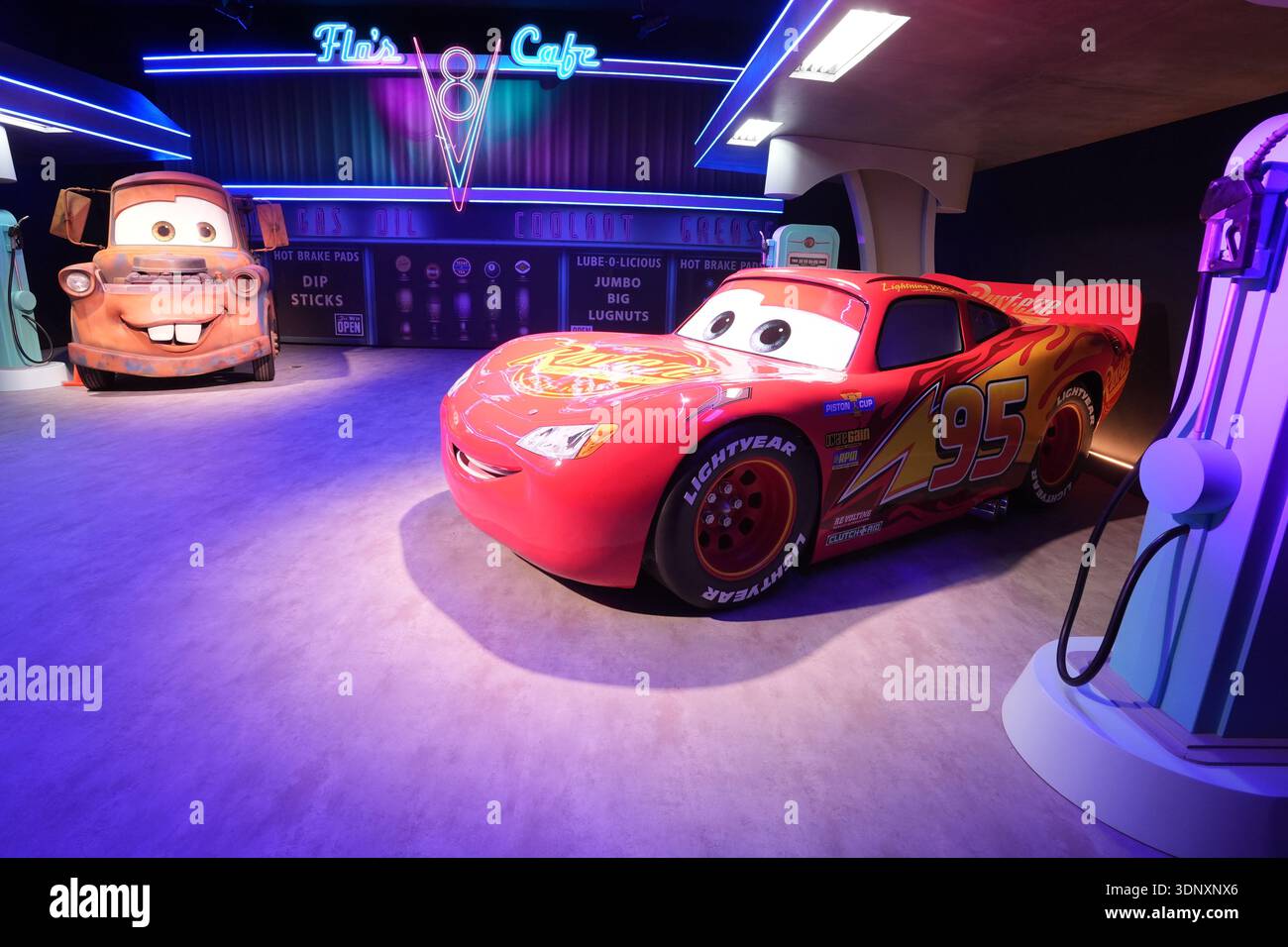 Lightning McQueen from Cars, one of the exhibits at the Mundo Pixar ...