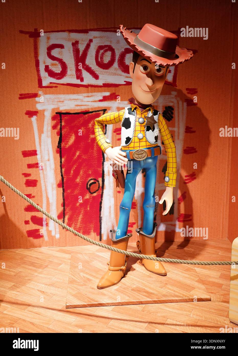 Sheriff Woody from Toy Story, one of the exhibits at the Mundo Pixar ...
