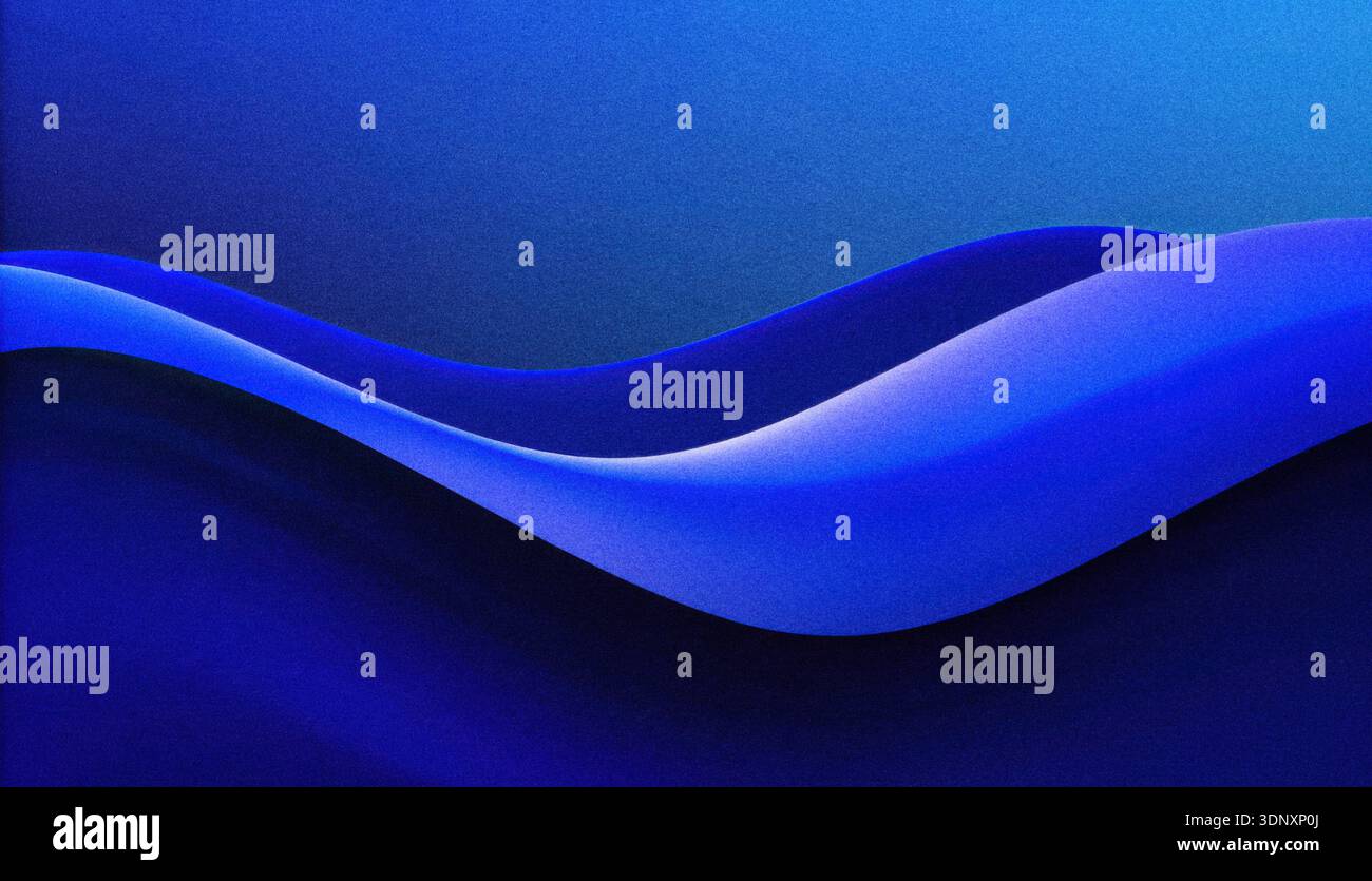 Smooth blue waves flow across the surface, creating a soothing visual ...