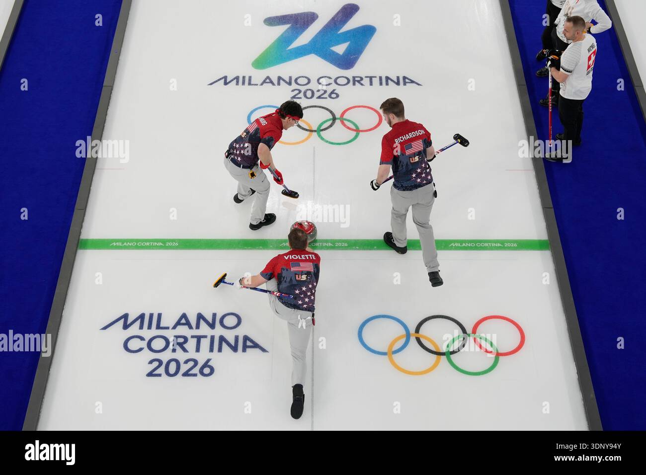 United States' Aidan Oldenburg, Ben Richardson and Luc Violette compete ...