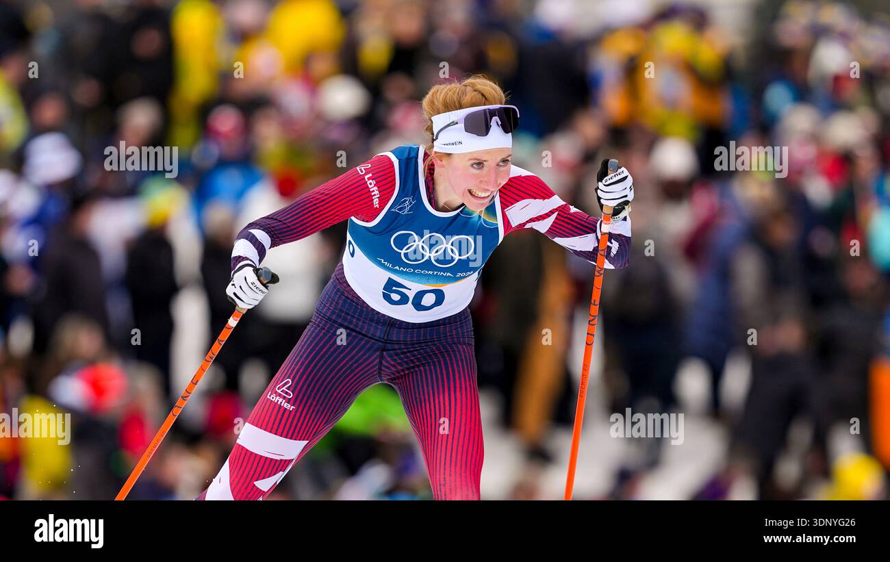 Teresa Stadlober, of Austria, competes in the cross country skiing ...