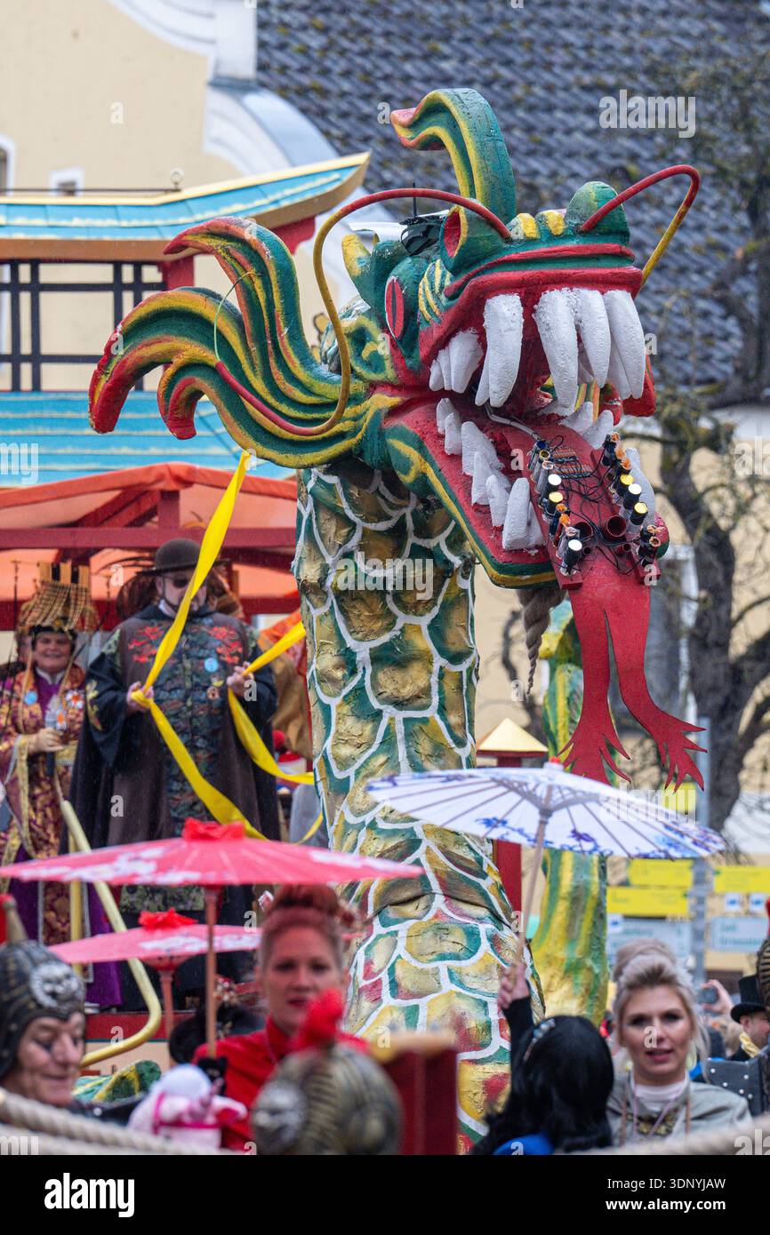 12 February 2026, Bavaria, Dietfurt: A Chinese dragon can be seen in ...