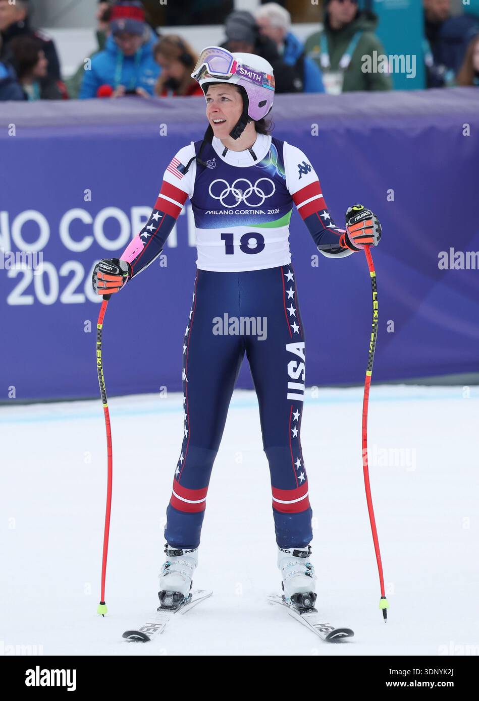 USA's Keely Cashman completes the Women's Super G at the 2026 Winter ...