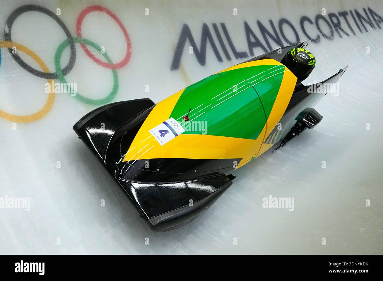 Jamaica's Mica Moore slides down the track during a women's monobob ...