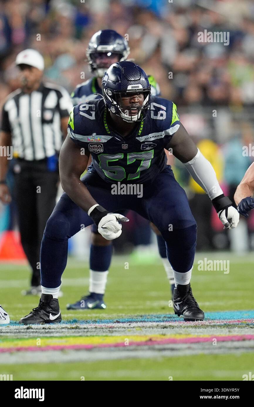 Seattle Seahawks offensive tackle Charles Cross (67) in action during ...