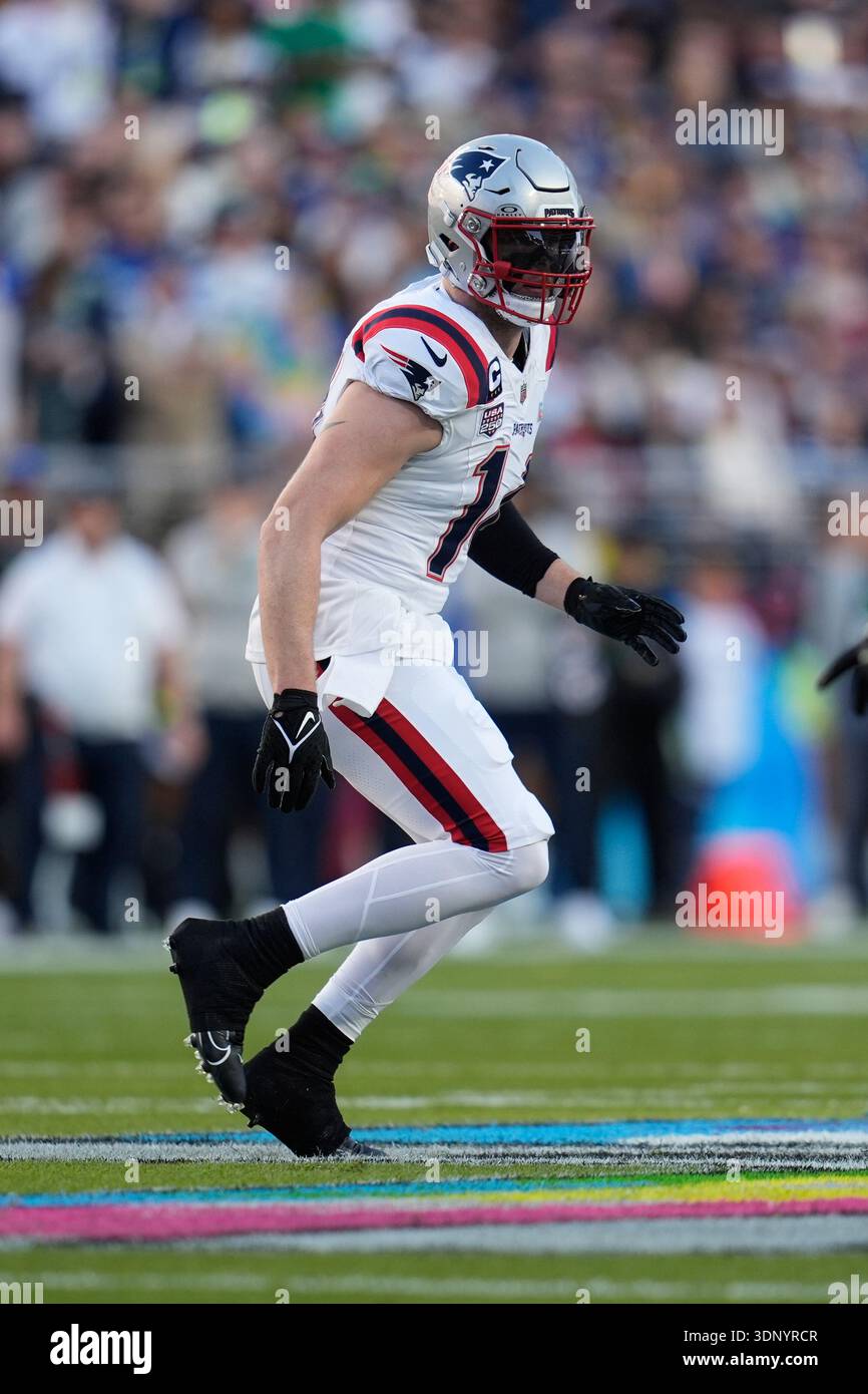 New England Patriots linebacker Robert Spillane (14) in action during ...