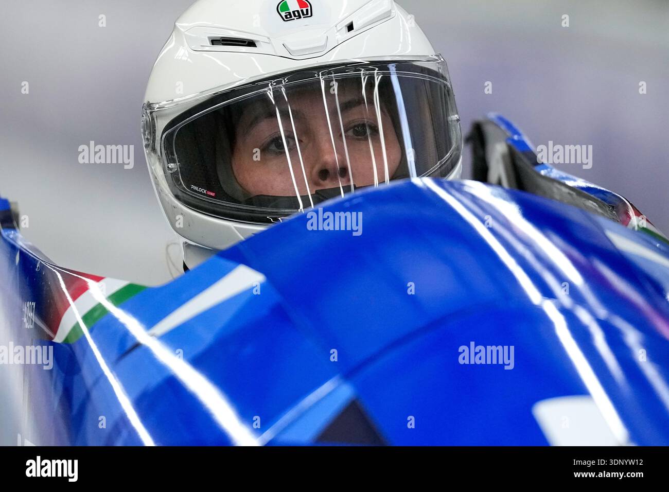Italy's Giada Andreutti starts for a women's monobob training session ...