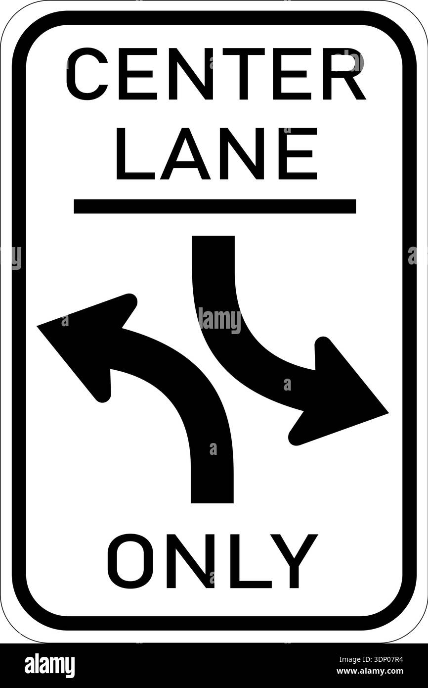 Vector graphic of a usa Two Way Left Turn, Only Center Lane highway ...