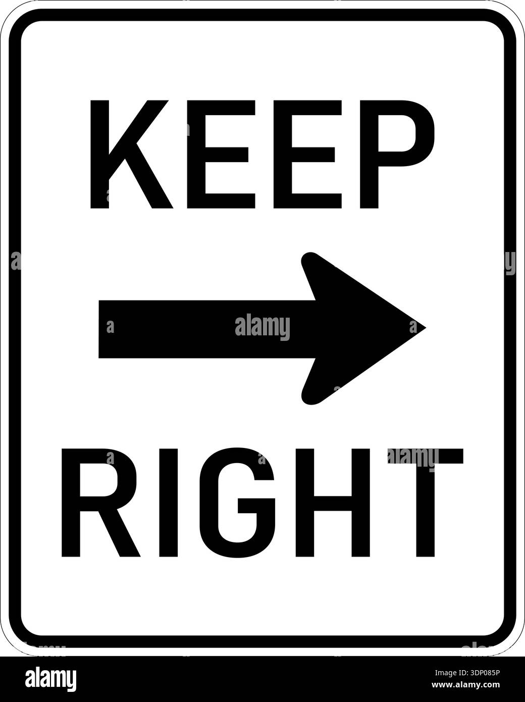 Vector graphic of a usa Keep Right highway sign. It consists of the ...