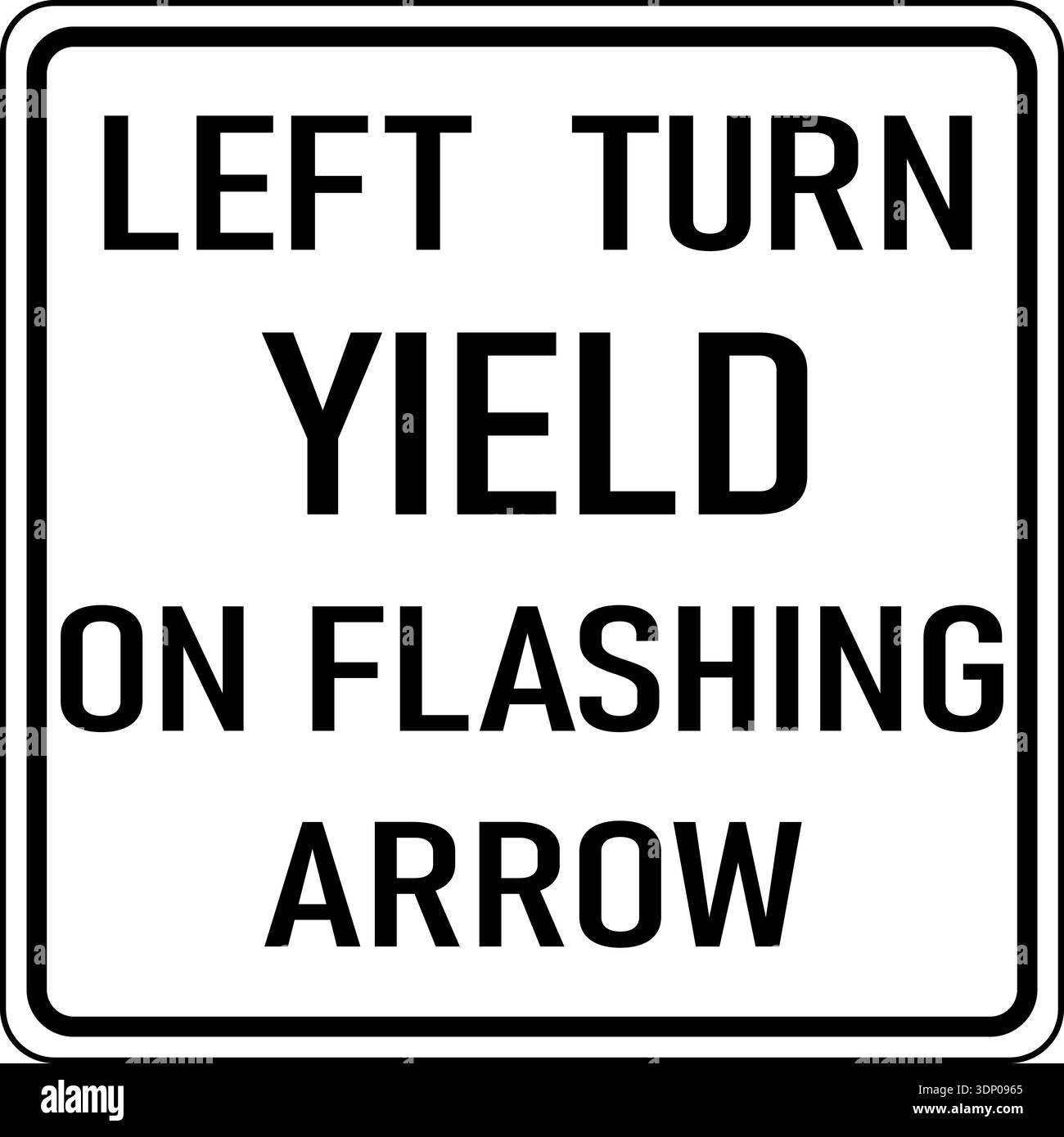 Vector graphic of a black Left Turn Yield on Flashing Arrow MUTCD ...