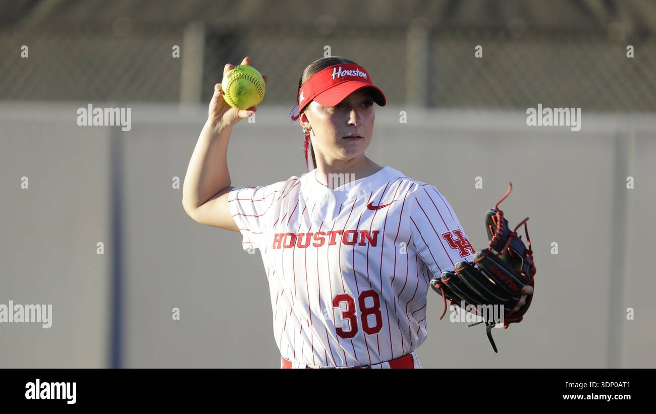 Houston utility player Hailey Gore during an NCAA softball game against ...