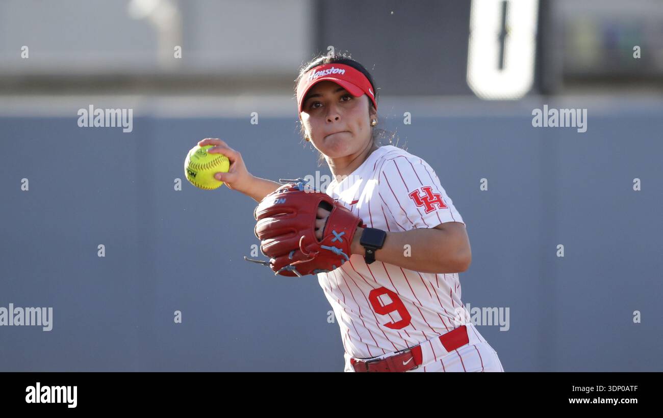 Houston infielder Leilani Garcia during an NCAA softball game against ...
