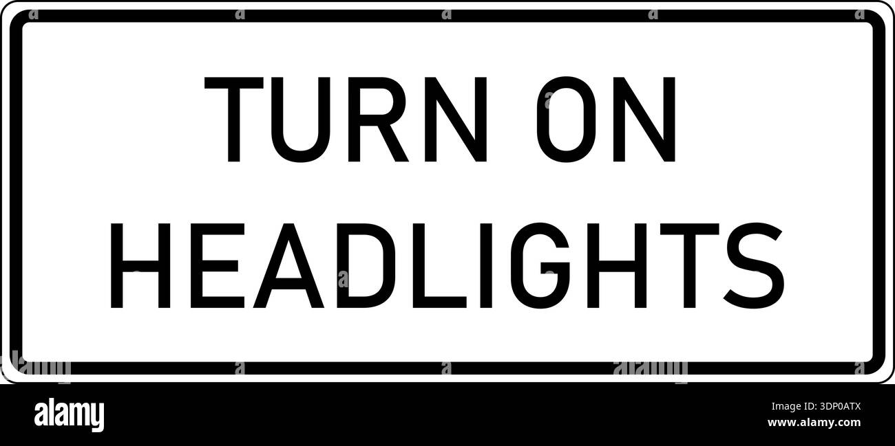 Vector graphic of a usa Turn On Headlights MUTCD highway sign. It ...