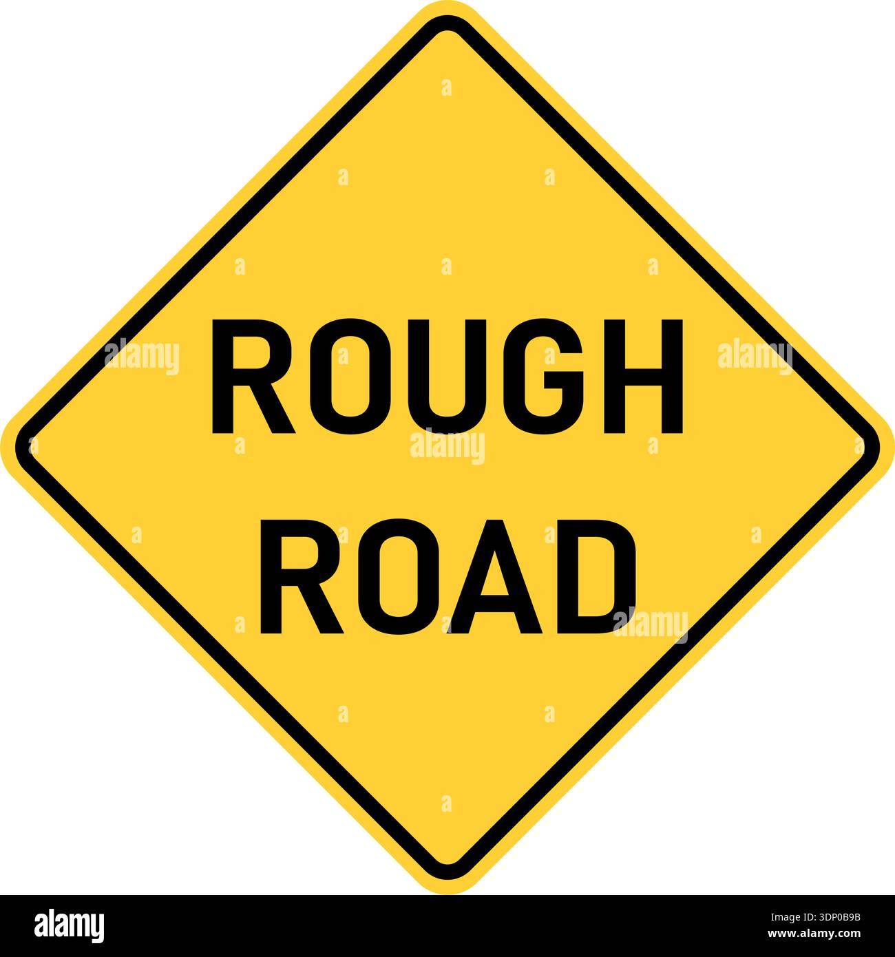 Vector graphic of a usa Rough Road highway sign. It consists of the ...