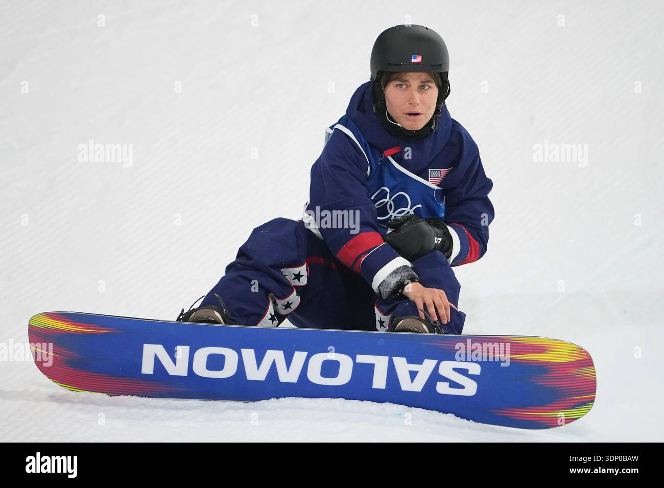 United States' Maddie Mastro reacts after falling during practice ...
