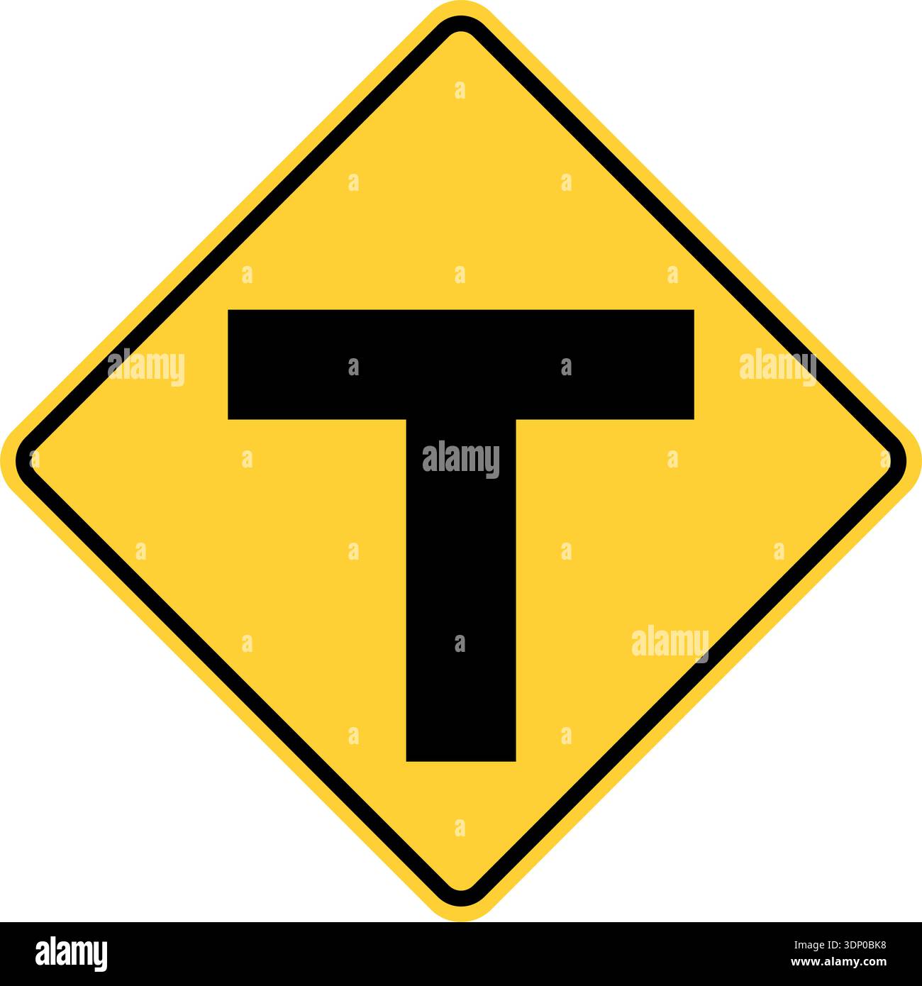 Vector graphic of a usa T junction highway sign. It consists of a black ...