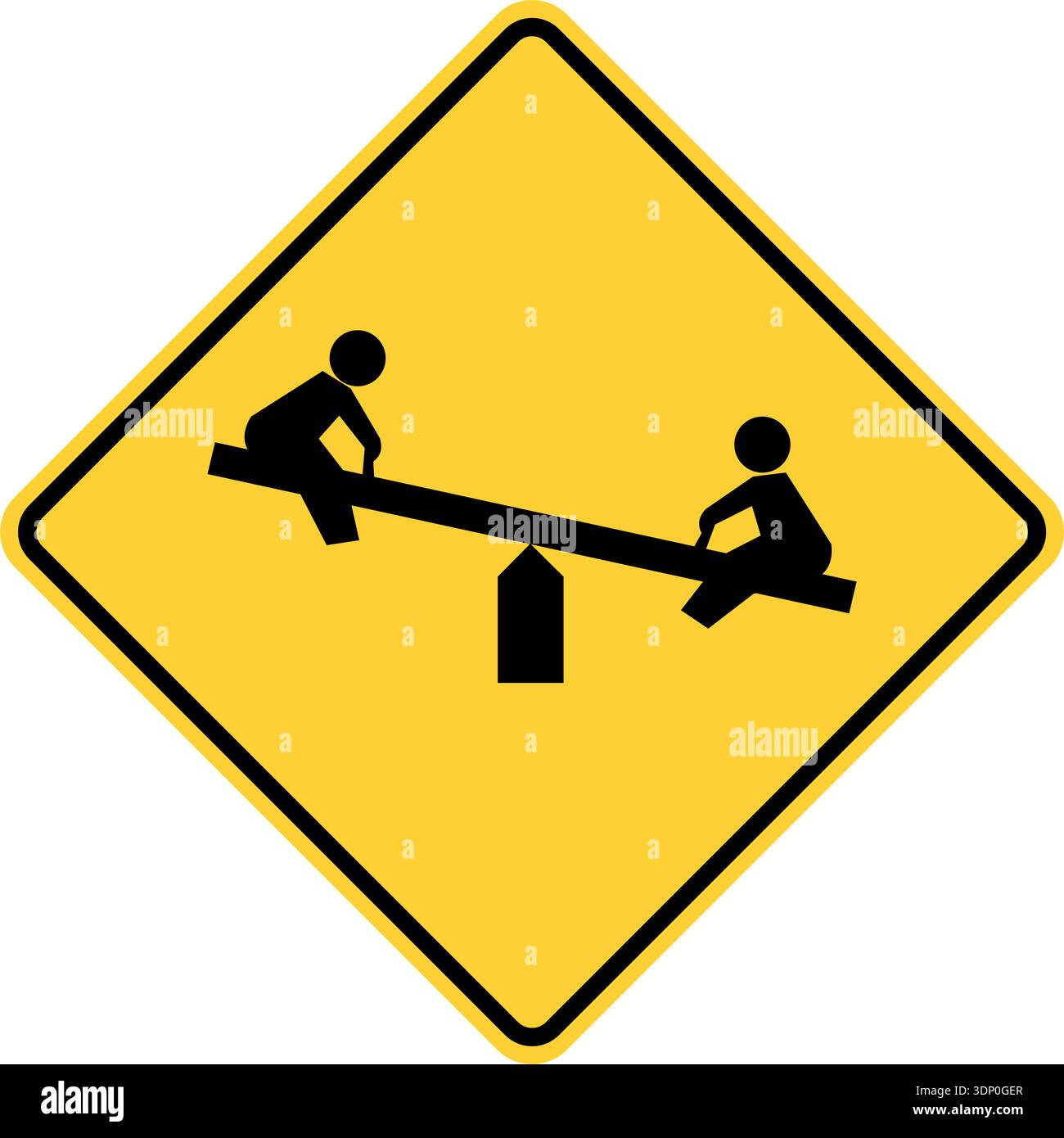 Vector graphic of a usa Playground Ahead highway sign. It consists of ...