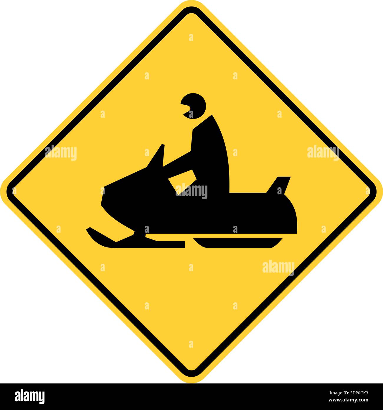 Vector graphic of a usa Snowmobile Ahead highway sign. It consists of ...