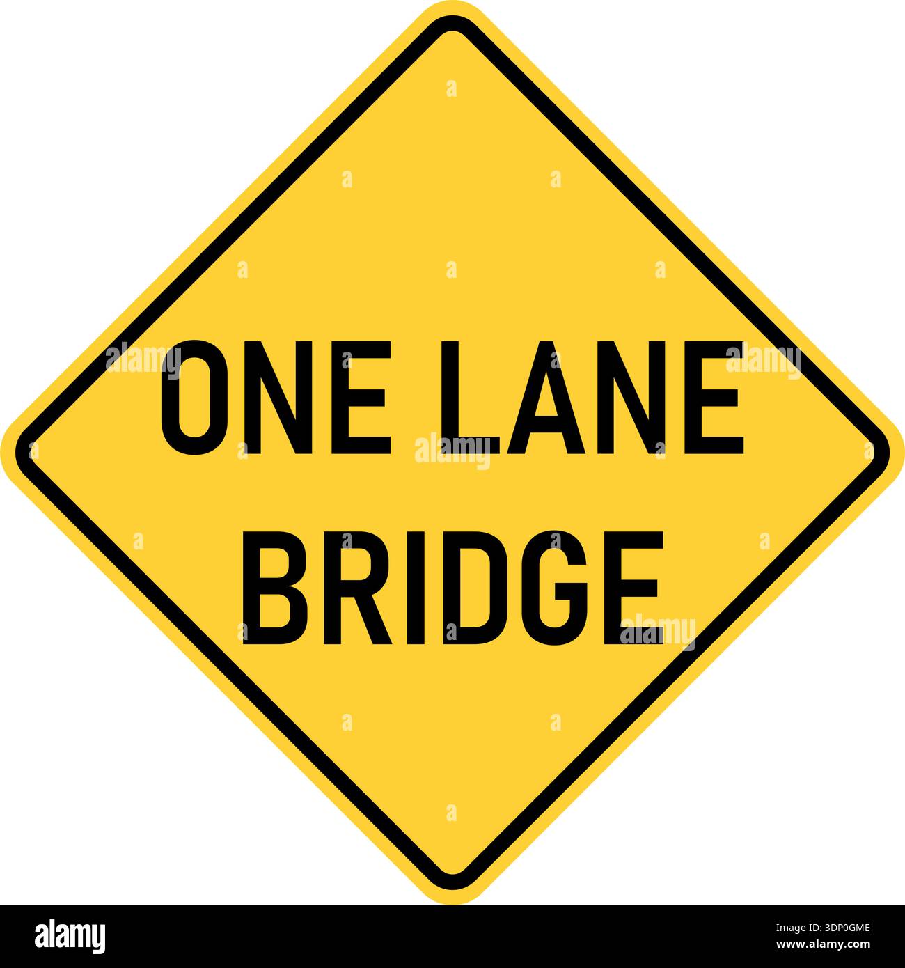 Vector graphic of a usa one lane bridge ahead highway sign. It consists ...