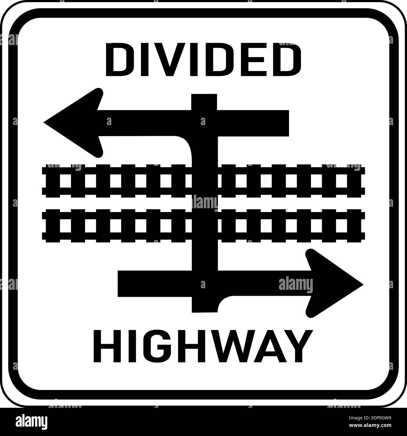 Vector graphic of a usa Light Rail Divided Highway MUTCD highway sign ...