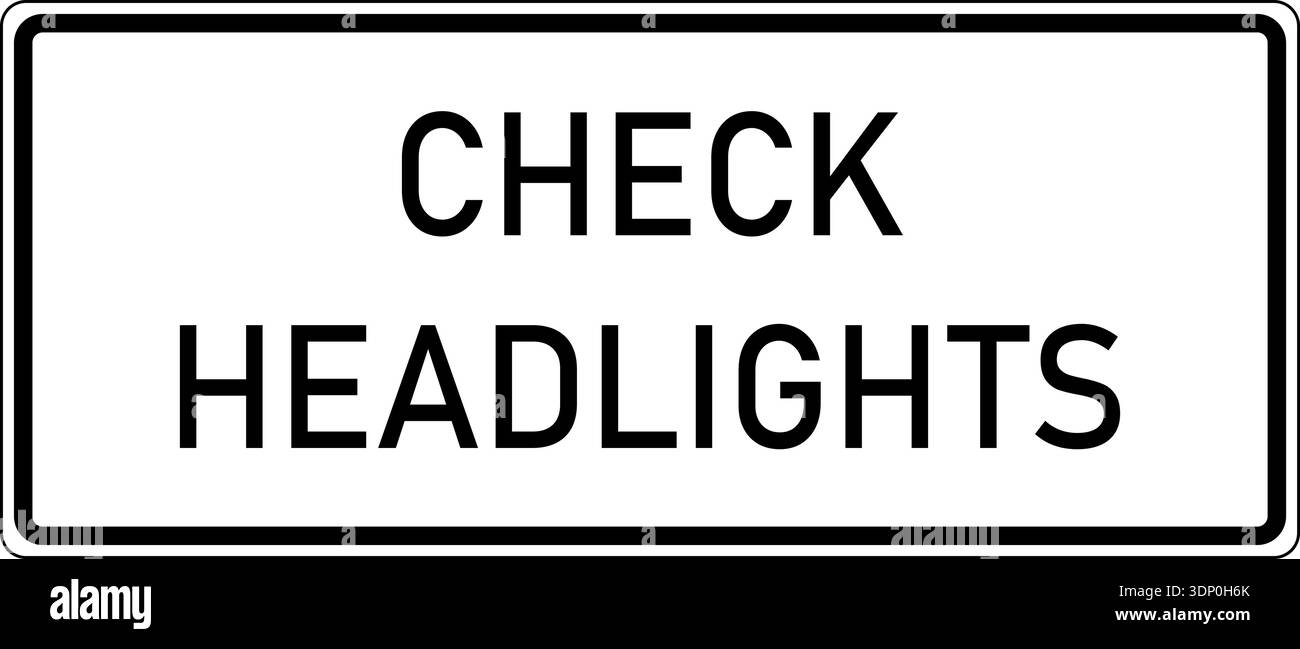 Vector graphic of a usa Check Headlights MUTCD highway sign. It ...