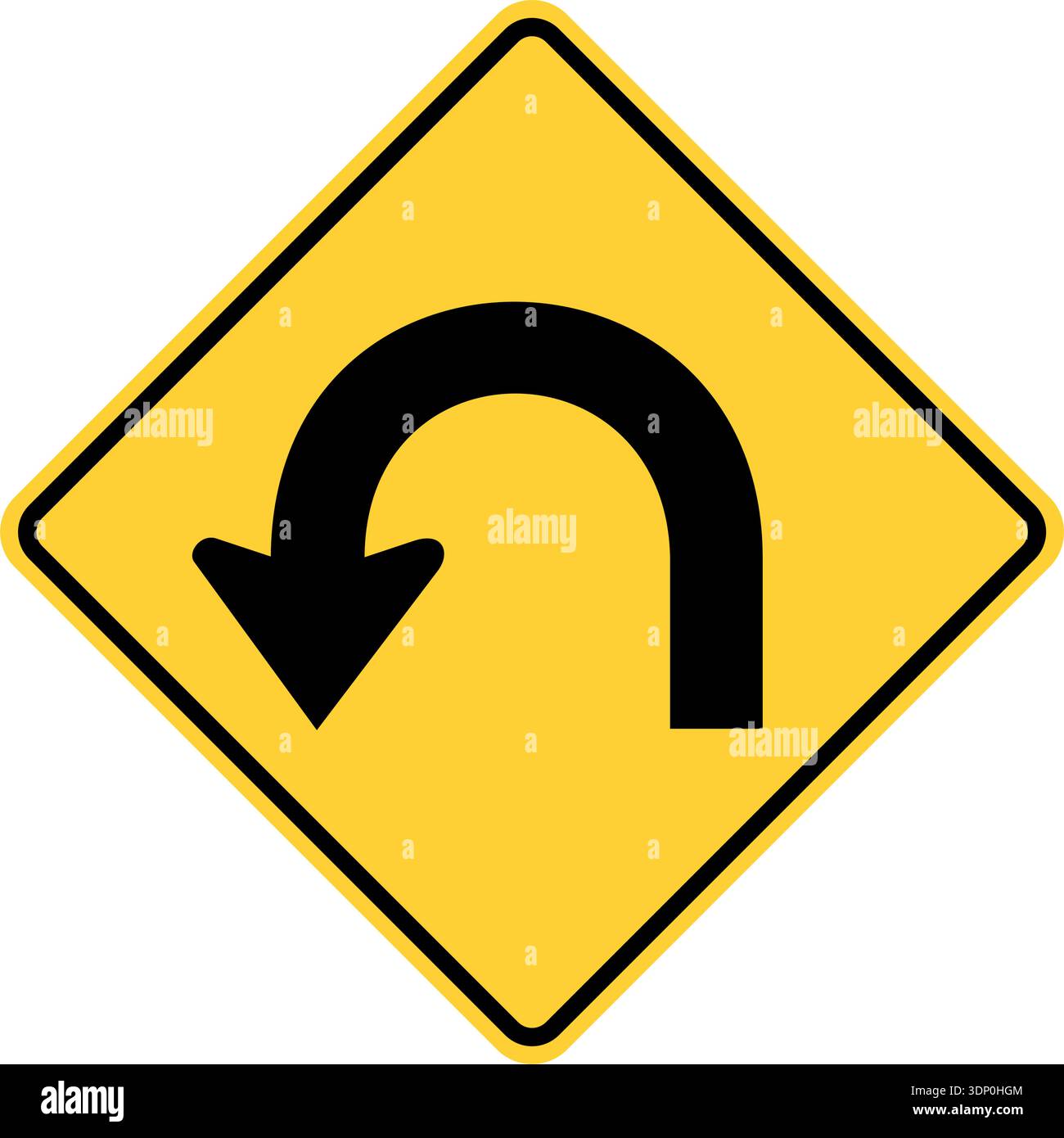 Vector graphic of a usa turn around road highway sign. It consists of a ...