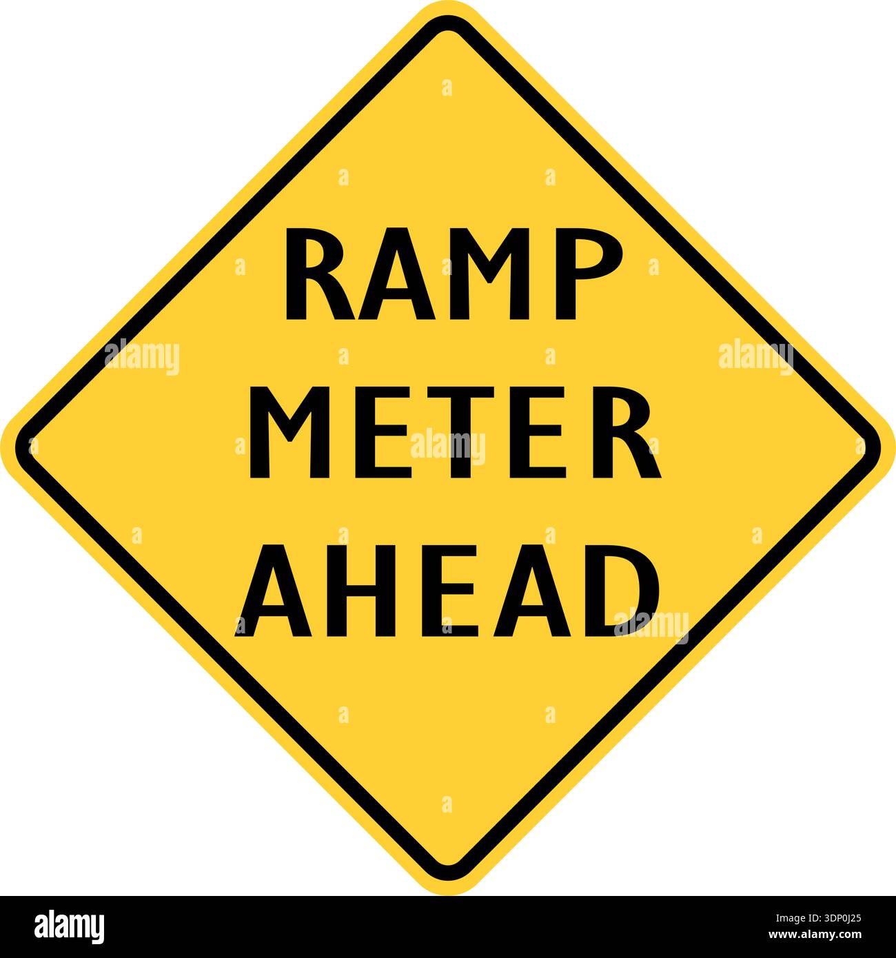 Vector graphic of a usa ramp meter ahead highway sign. It consists of ...