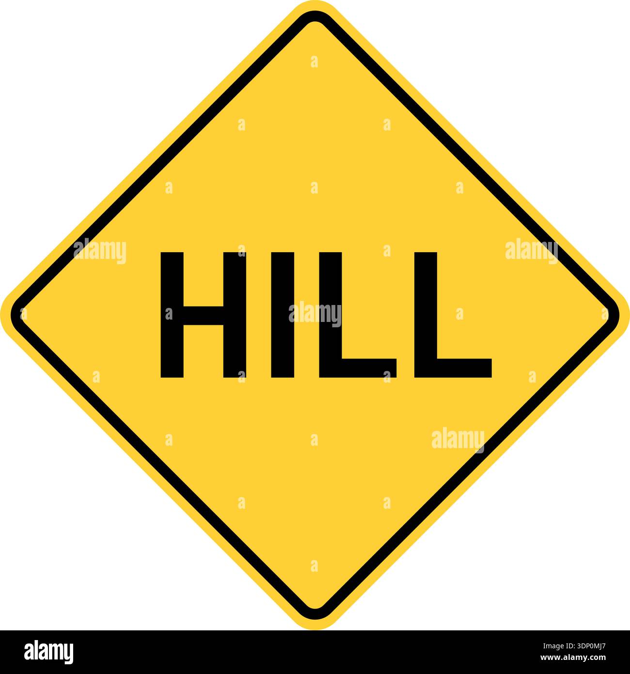 Vector graphic of a usa hill highway sign. It consists of black ...