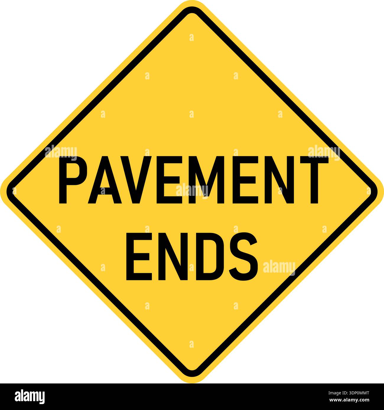 Vector graphic of a usa pavement ends highway sign. It consists of ...