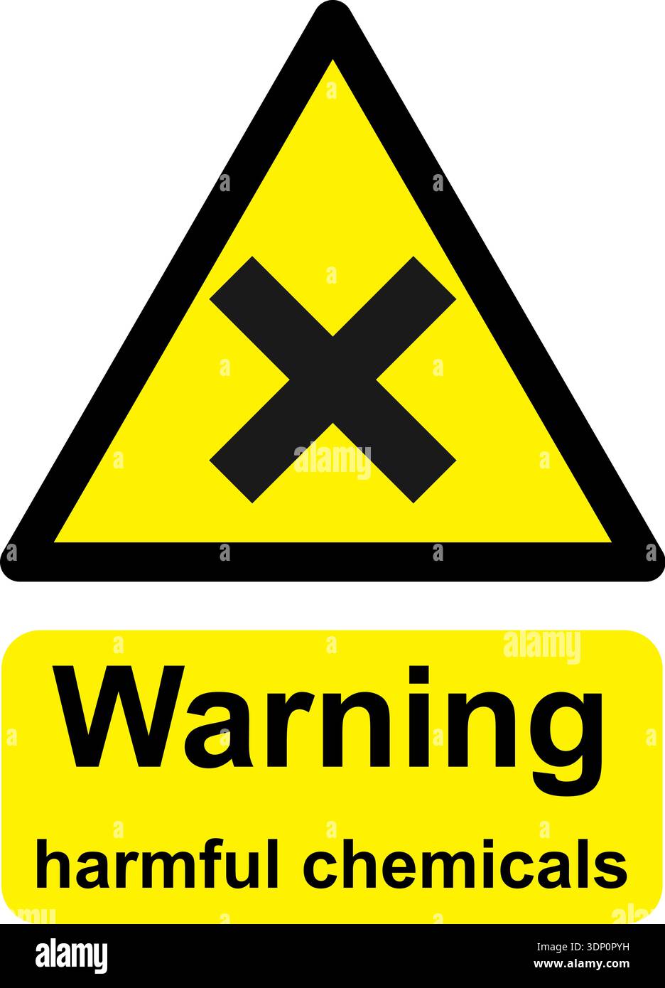 Black and yellow vector graphic of Warning Harmful Chemicals warning ...