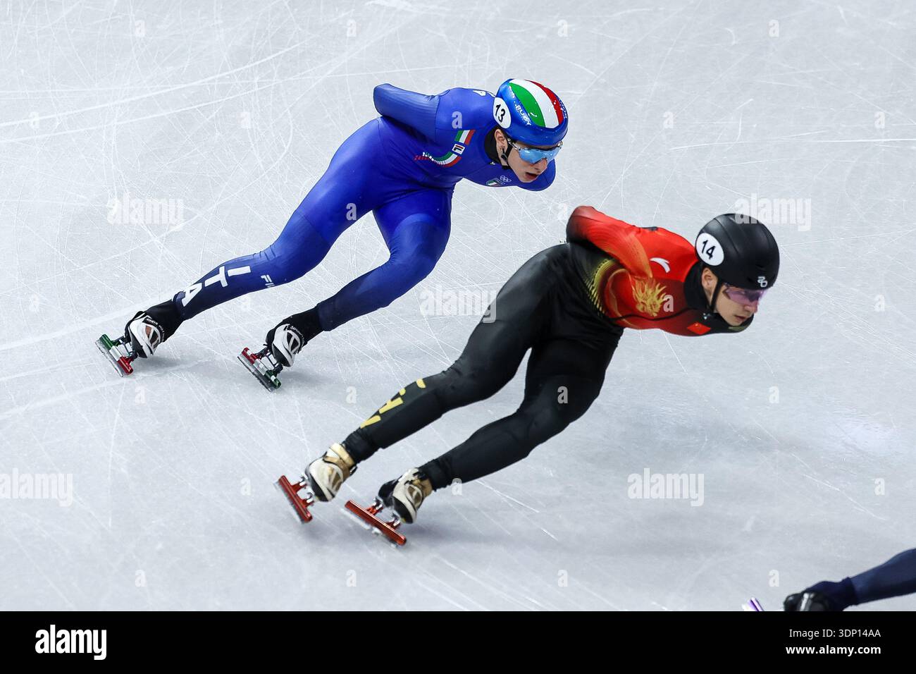 Thomas Nadalini (ITA) and Shaoang Liu (CHN) during the Olympic Winter ...
