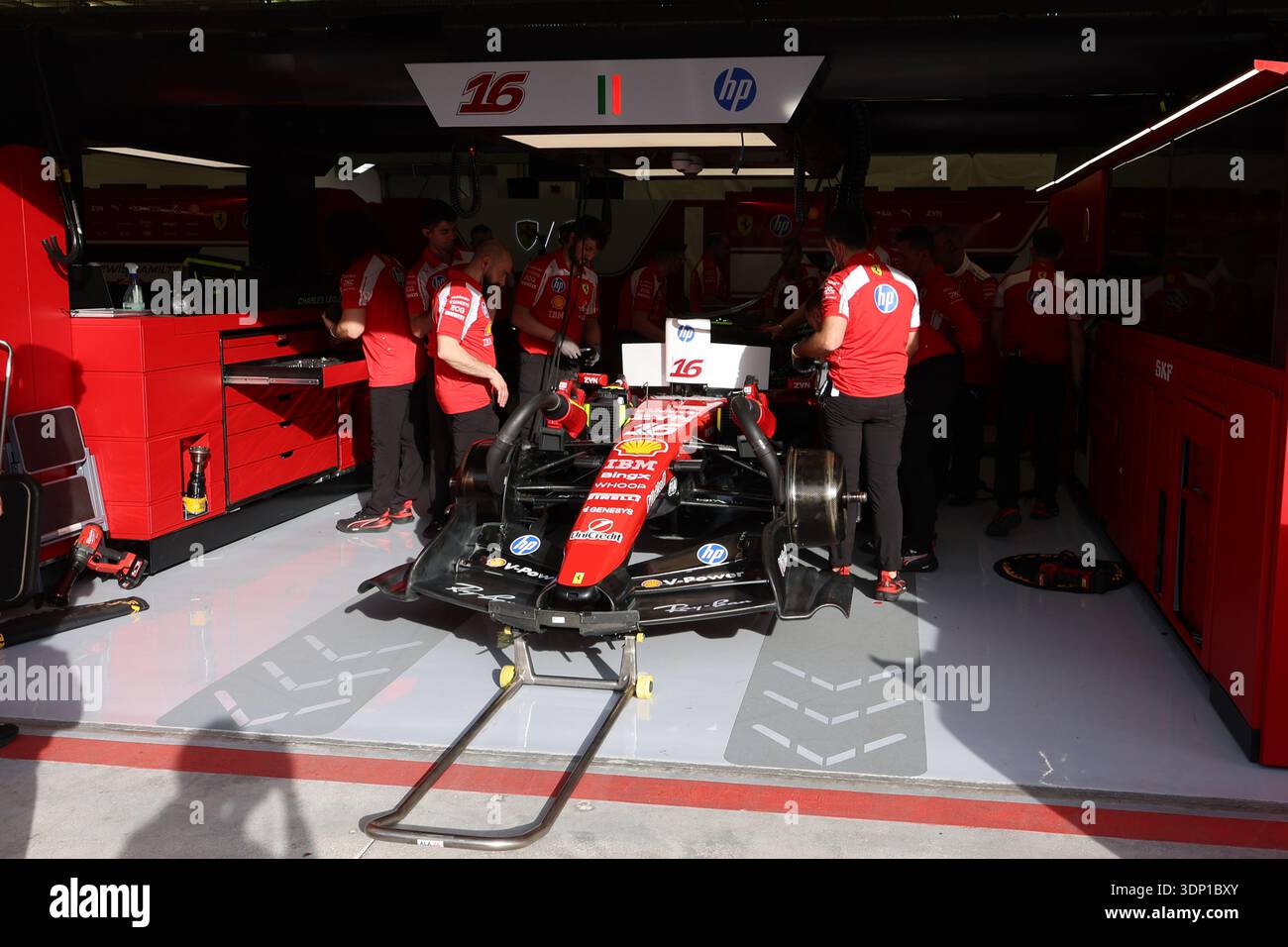 Ferrari pit, during pre-season testing at the Bahrain International ...