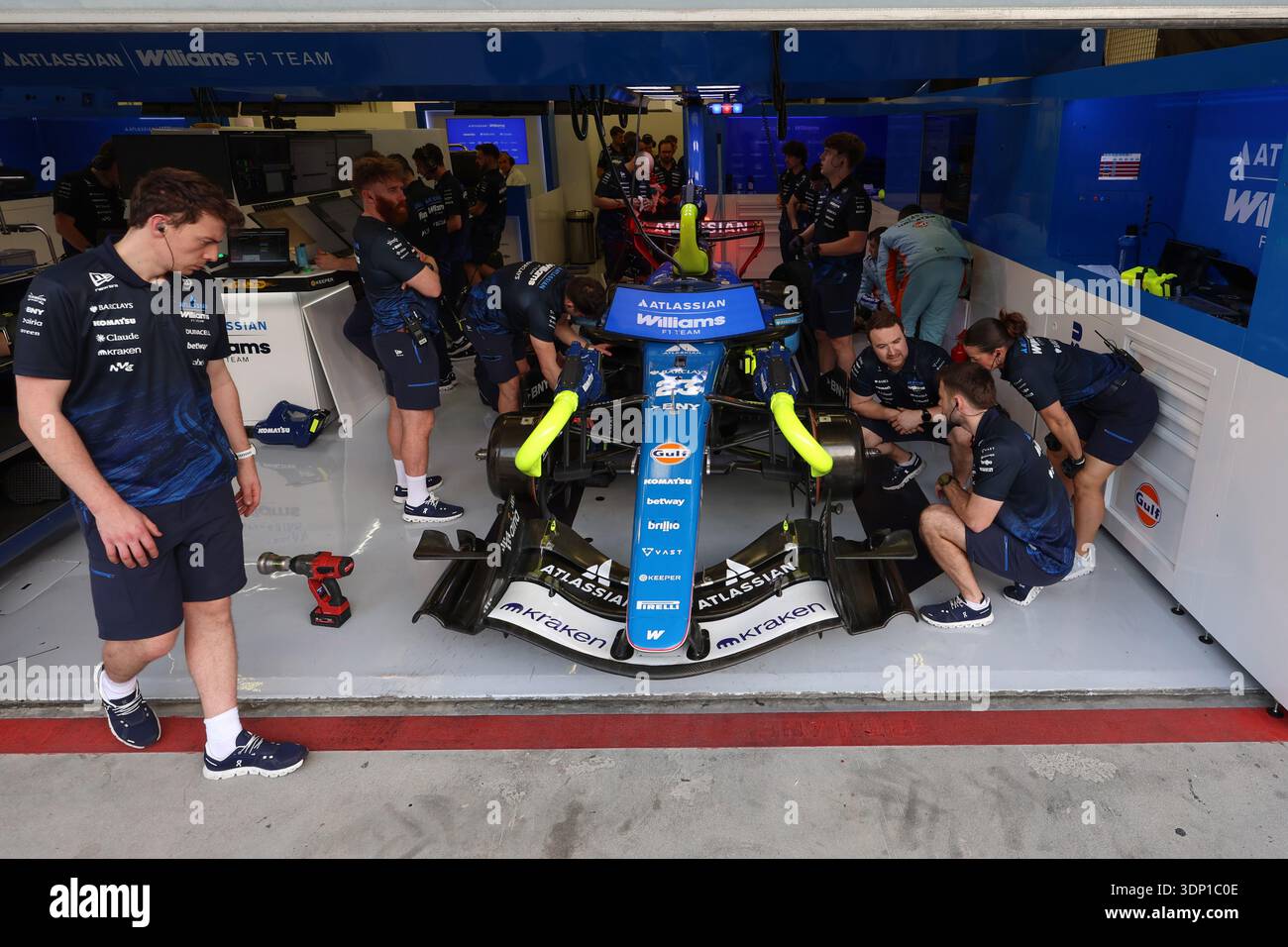 Williams pit, during pre-season testing at the Bahrain International ...
