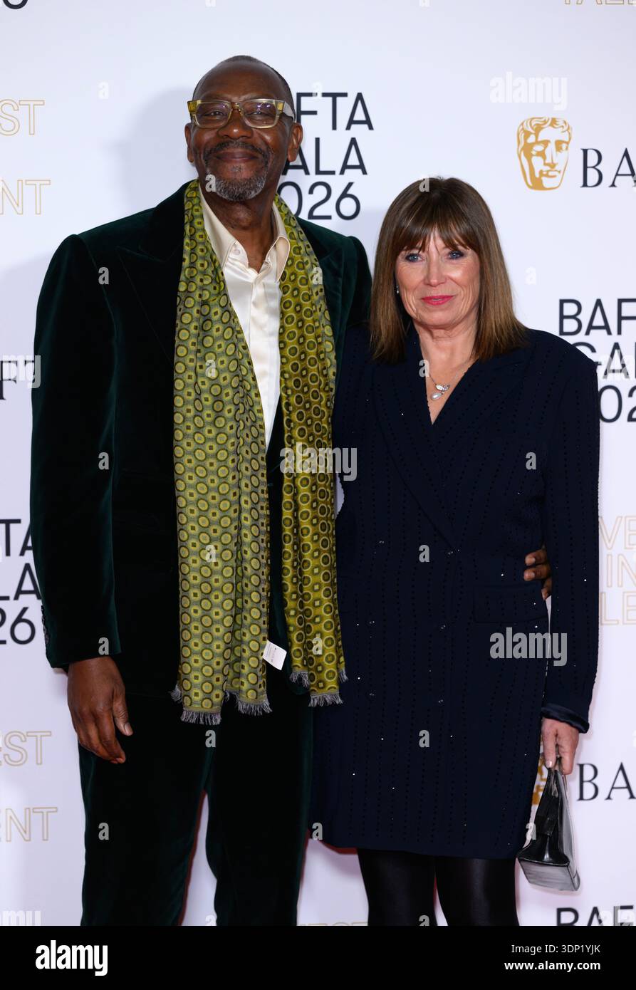 London, UK. February 12th, 2026. Lenny Henry and Lisa Makin attending ...