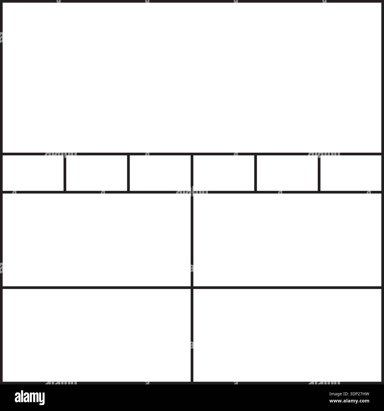 Square grid layout with a main area containing four squares in a ...
