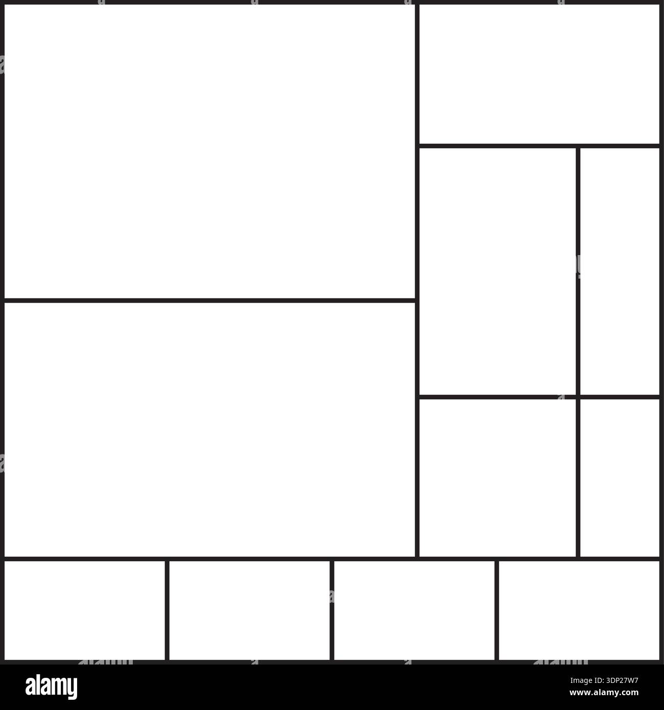 Square grid layout with uneven columns and rows Stock Vector Image ...
