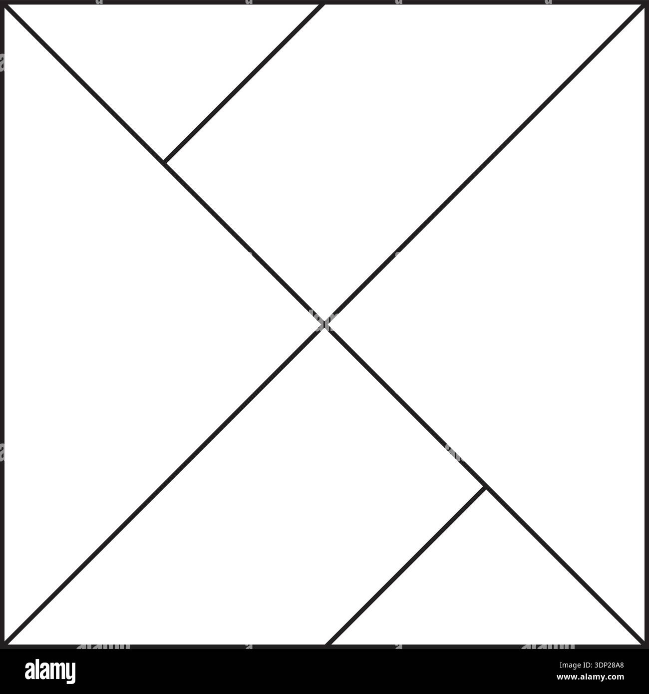 Square grid layout with an X shape and four diagonal columns Stock ...