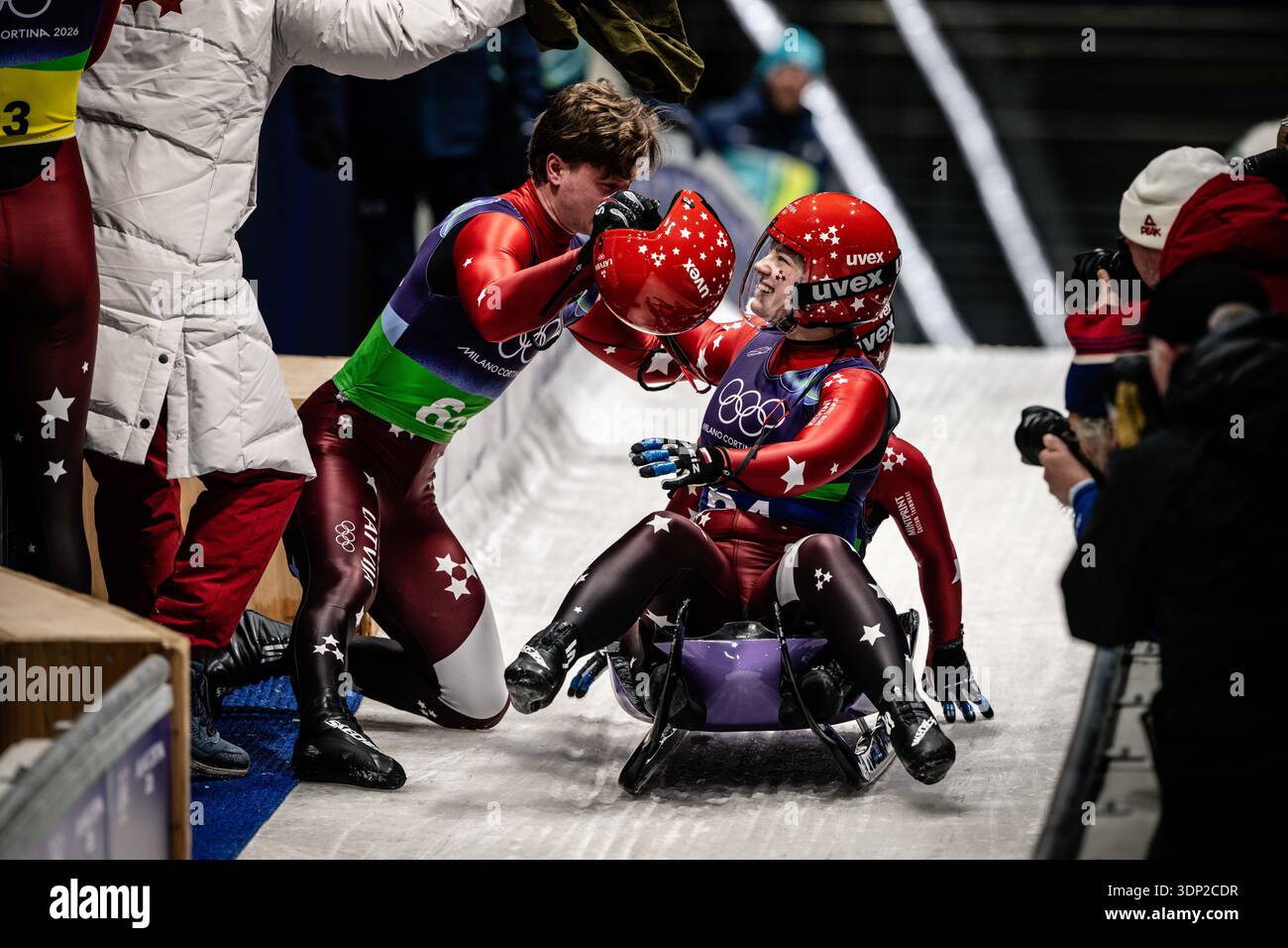 Jubel Lettland, Luge Team Relay, Milano Cortina 2026 Olympic Games; 12 ...