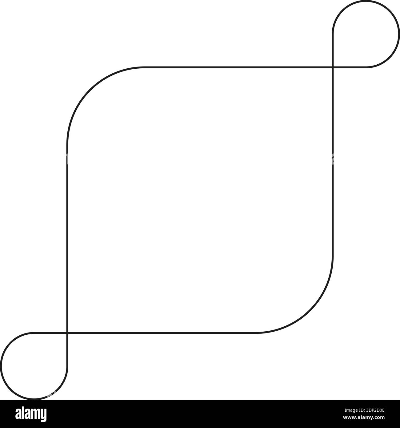 An abstract line design with two circles on opposite corners of a ...