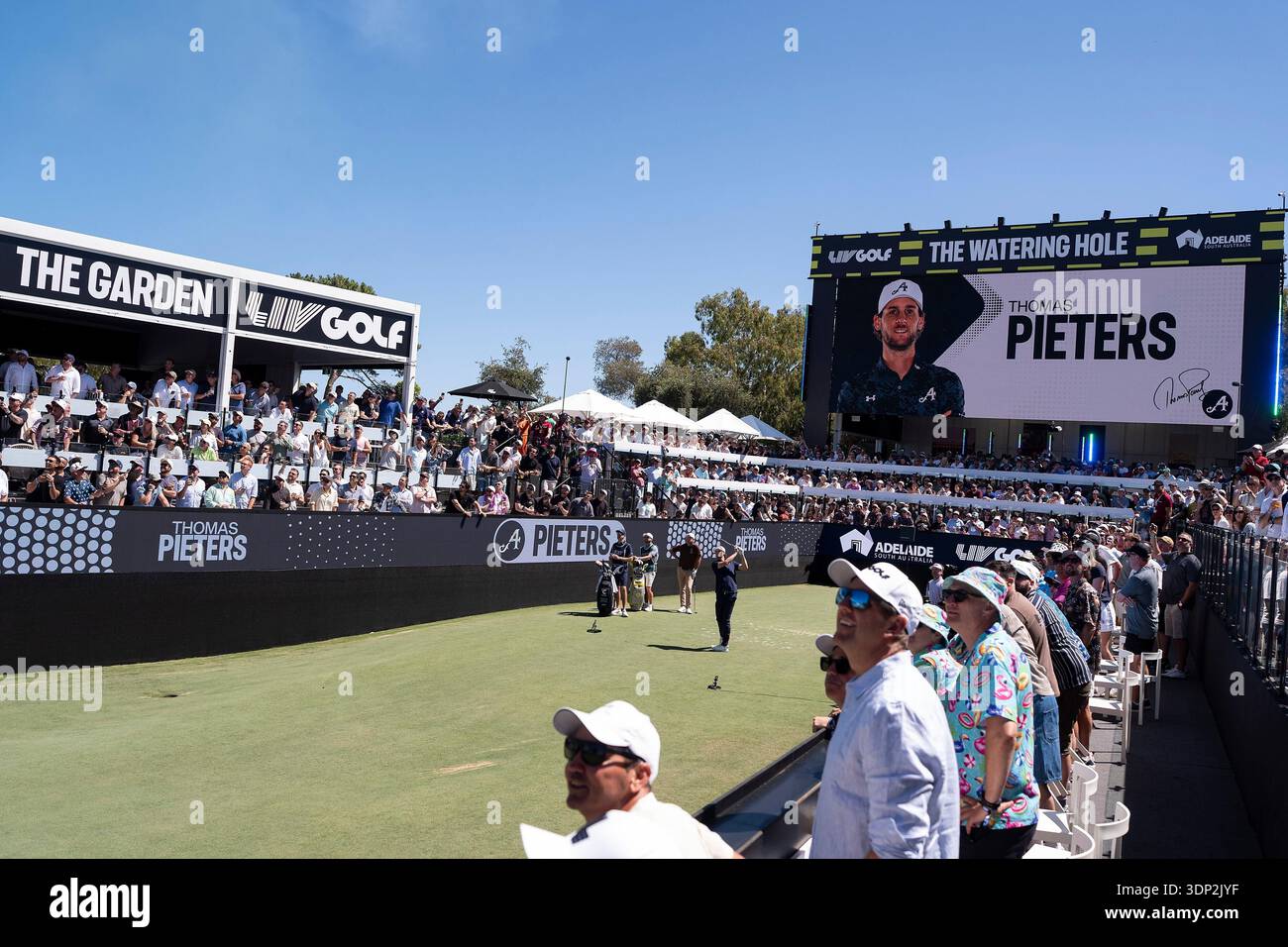 Thomas Pieters of 4Aces GC hits his shot from the 12th tee during the ...