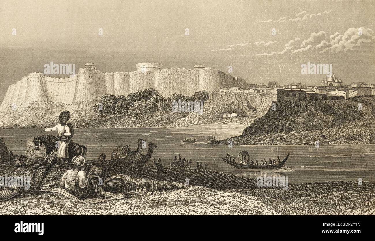Bastion in Hyderabad, India, fortress, semicircular outer wall, 14th ...