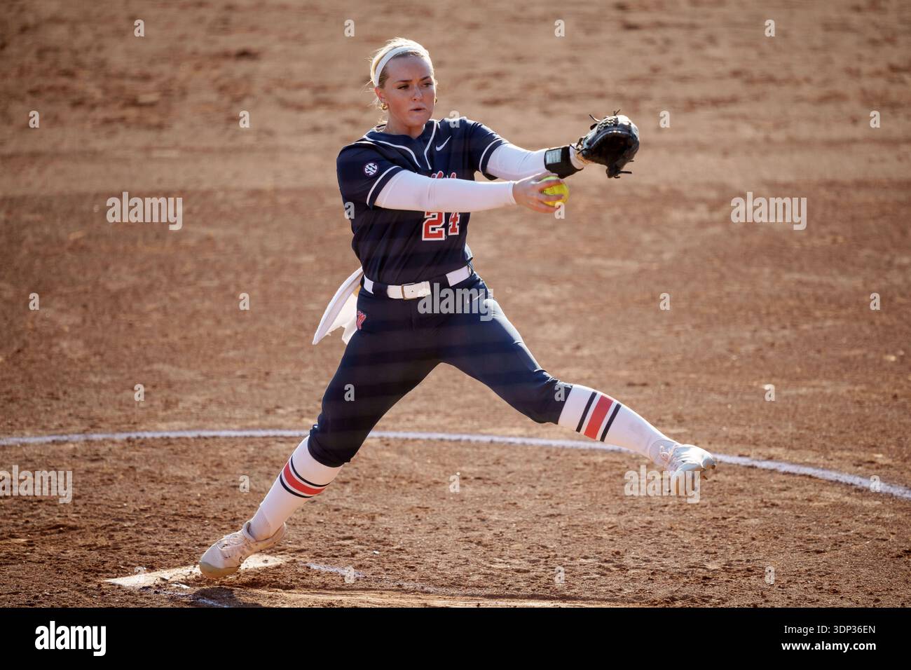 Mississippi pitcher Payton Kennedy (24) throws against McNeese during ...