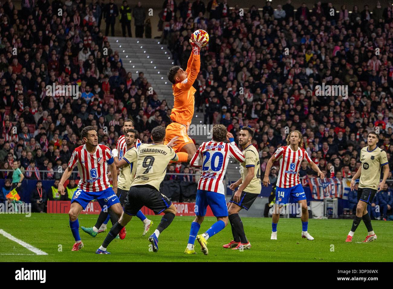 Juan Musso of Atlético de Madrid in action during the first leg of the ...