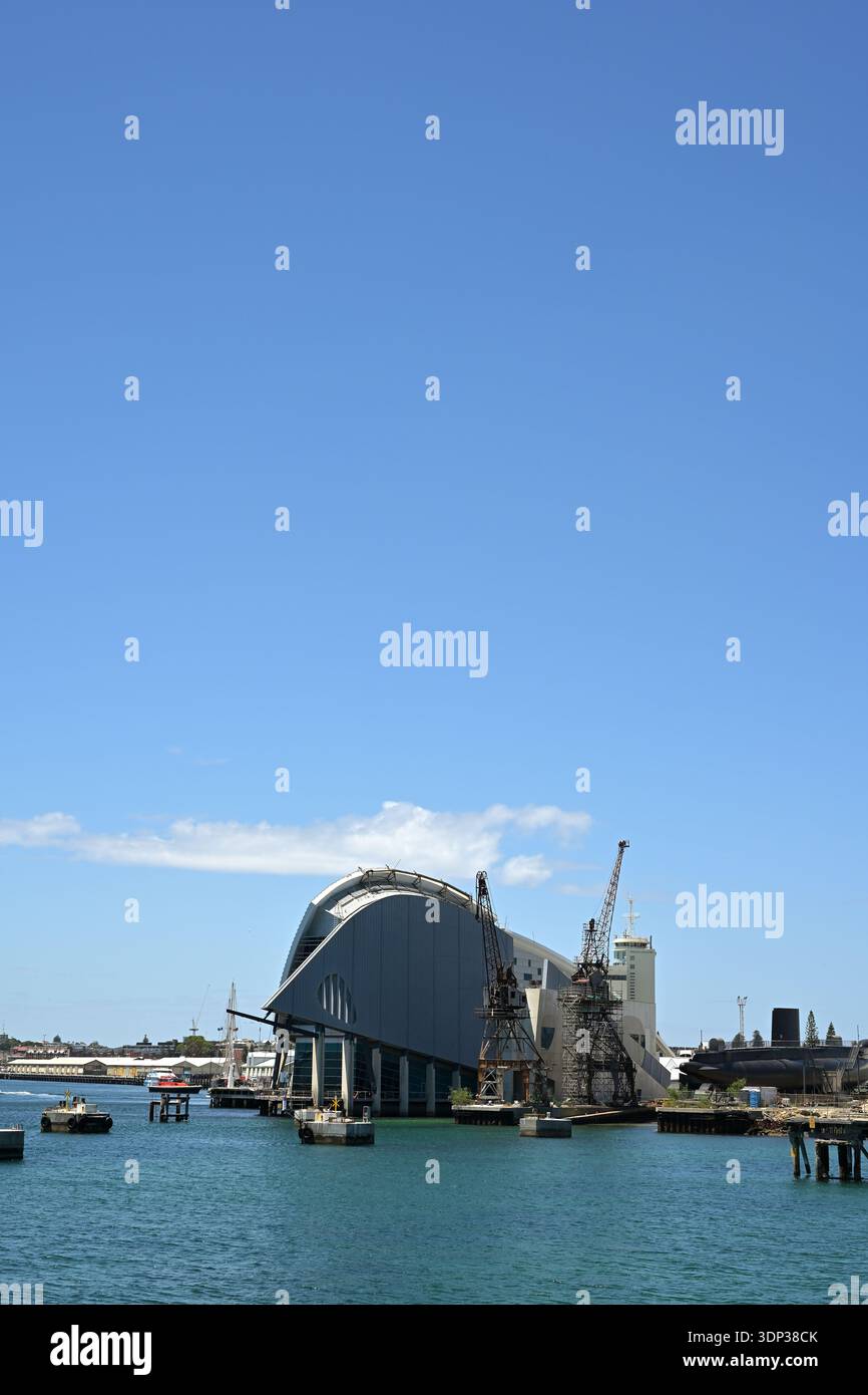 Vertical image of WA America's Cup Maritime Museum and HMAS Ovens ...